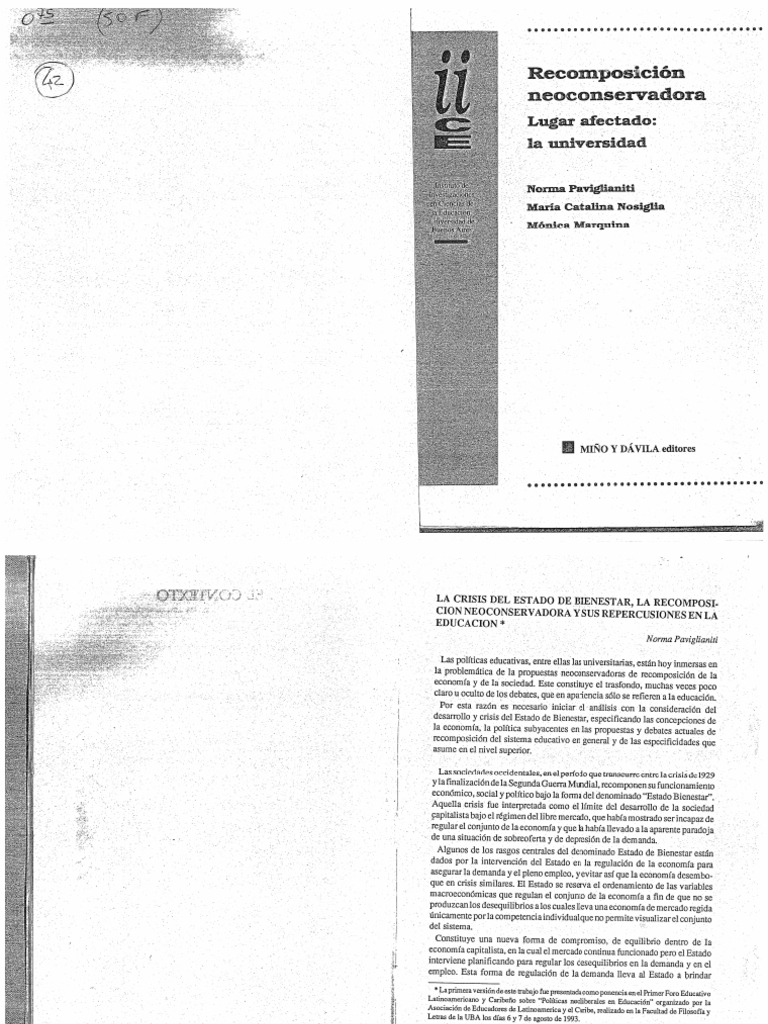 Recomposición Neoconservadora - Paviglianiti, Nosiglia, Marquima - 2 | PDF