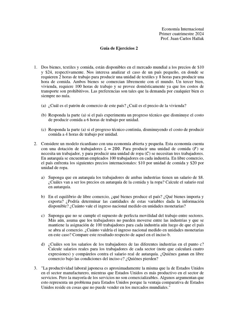 Ps 2 | PDF | Ventaja comparativa | Bienes