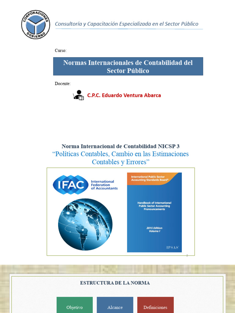 Nicsp 03 Políticas Contables Cambios Estimac y Errores - Docente | PDF ...