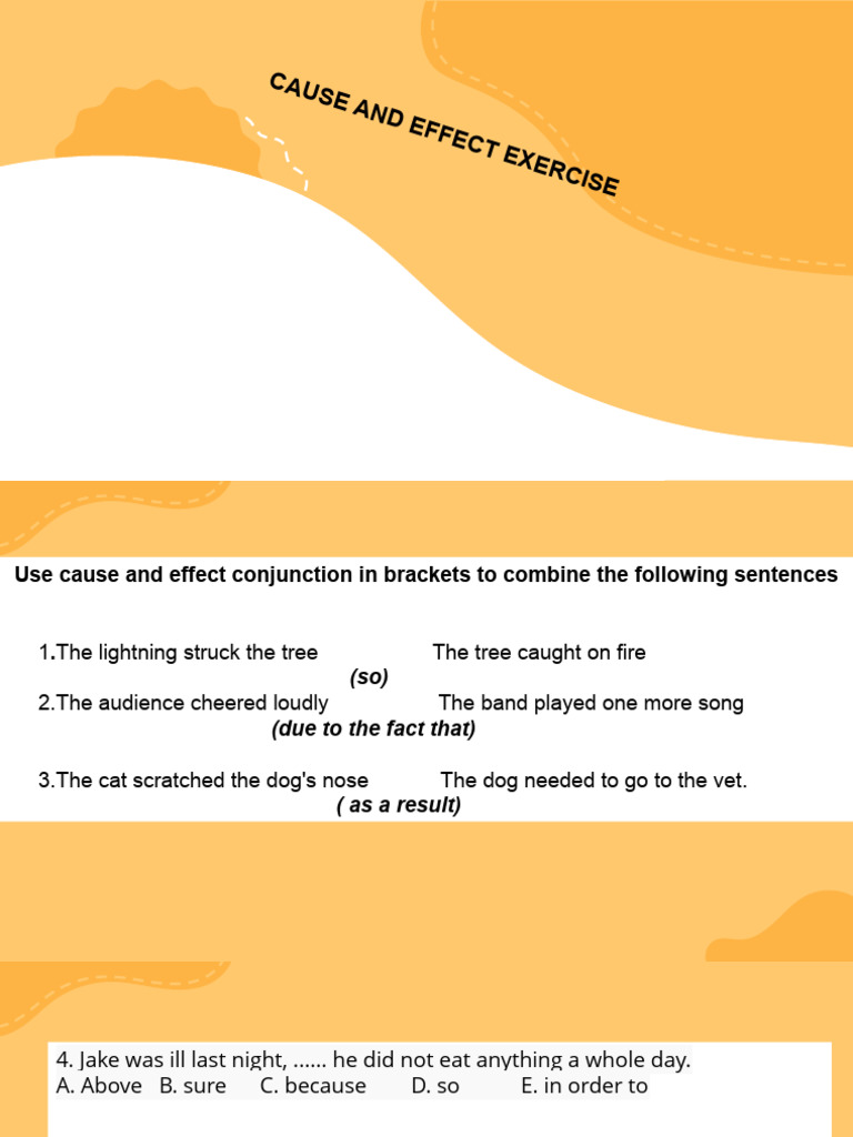 Cause and Effect Exercise | PDF Cause and Effect Exercise | PDF