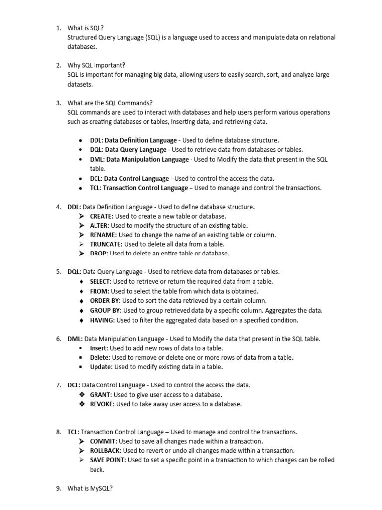 SQL Interview Questions - In Word format | PDF | Relational Database | Sql