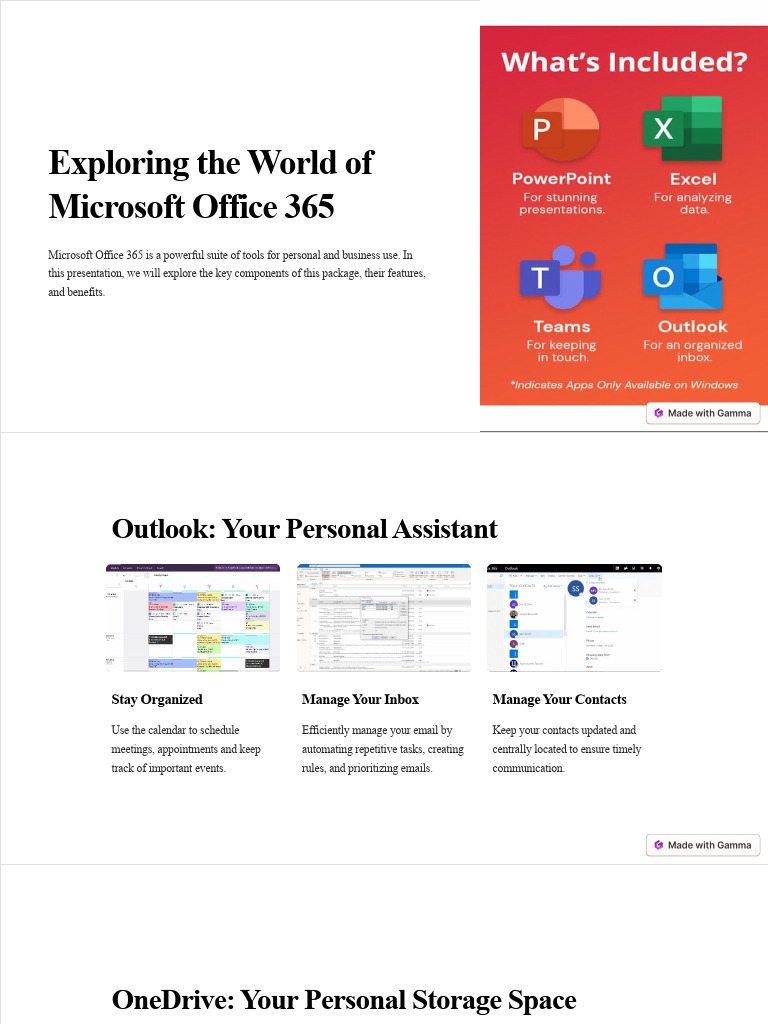 Microsoft Office 365: Features & Benefits | PDF | Microsoft Office ...