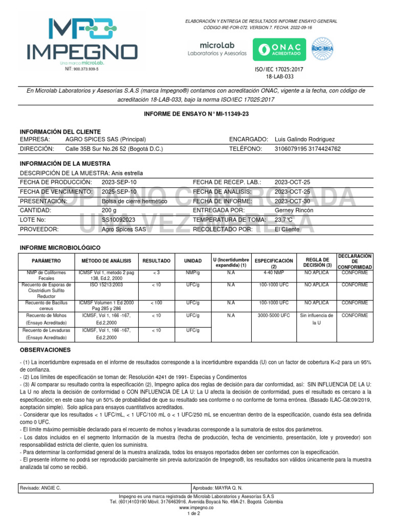 Mic - 11349-23 Anis | PDF