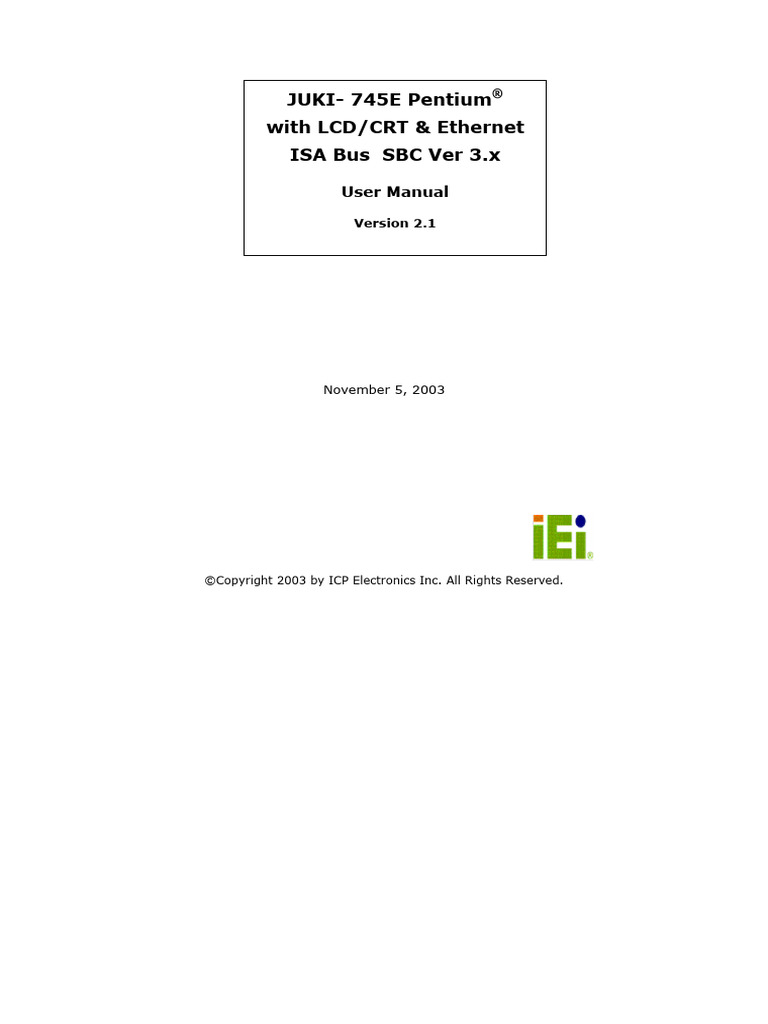 JUKI- 745E | PDF | Bios | Computer Engineering