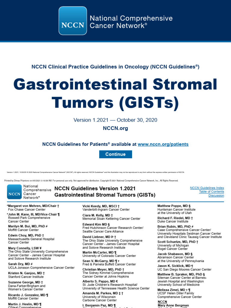 Panduan Terapi GIST | PDF | Sarcoma | Medicine