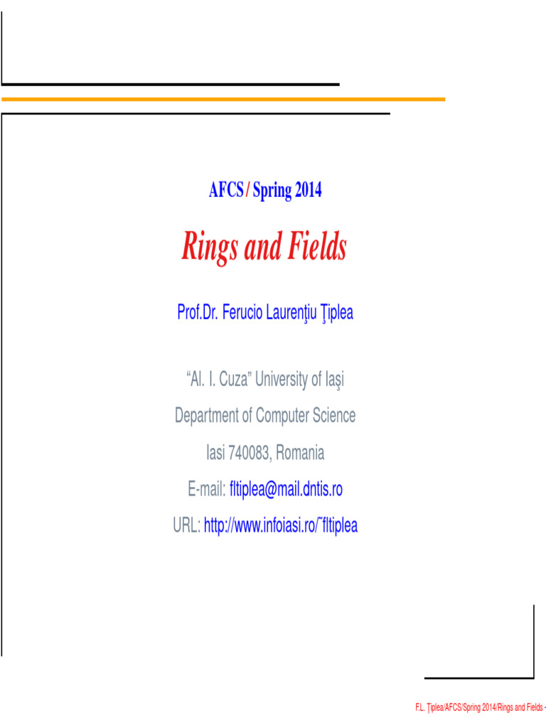 Rings | PDF | Field (Mathematics) | Ring (Mathematics)