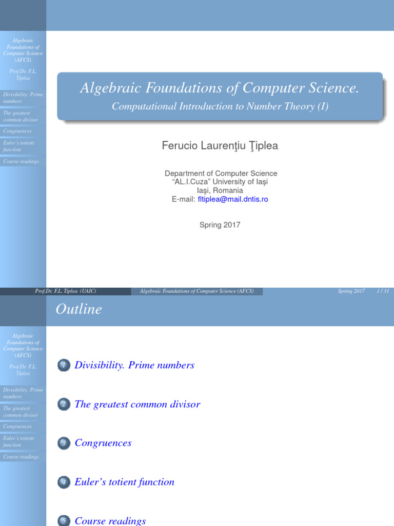 NumberTheory (I) | PDF | Prime Number | Mathematics