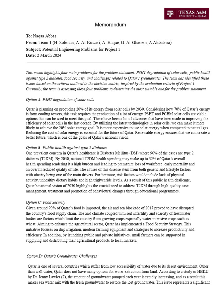 Memo 2 | Download Free PDF | Agriculture | Water