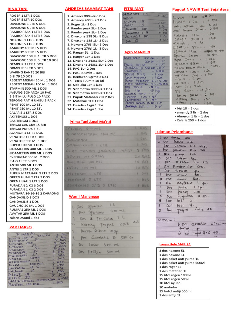 Contoh ORDERAN Kampas | PDF