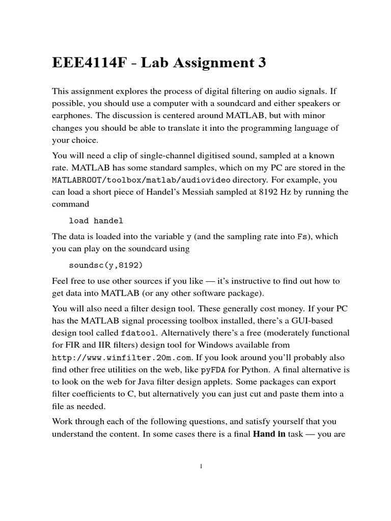 DSP Lab 3RT | PDF | Sampling (Signal Processing) | Filter (Signal Processing)