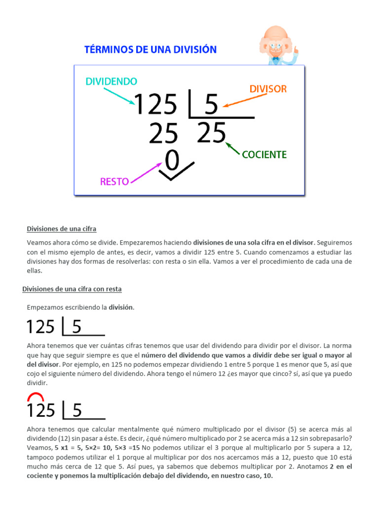 DIVISIONES | PDF | División (Matemáticas) | Aritmética