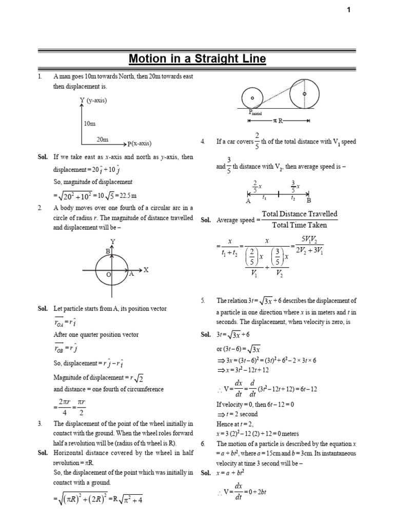 Motion in Straight Line | PDF | Acceleration | Velocity