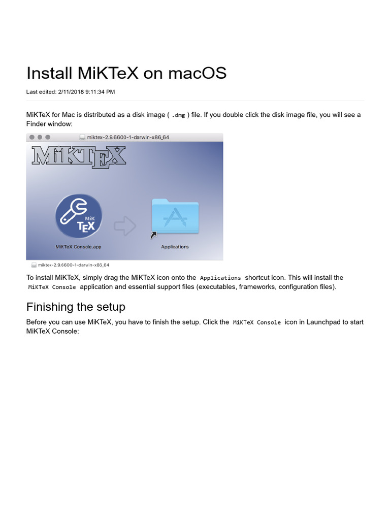 Install MiKTeX on macOS - MiKTeX.org | PDF