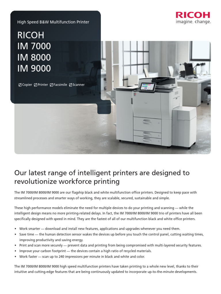OfficeEquipment - Ricoh IM 7000 9000 PDF | PDF | Image Scanner ...