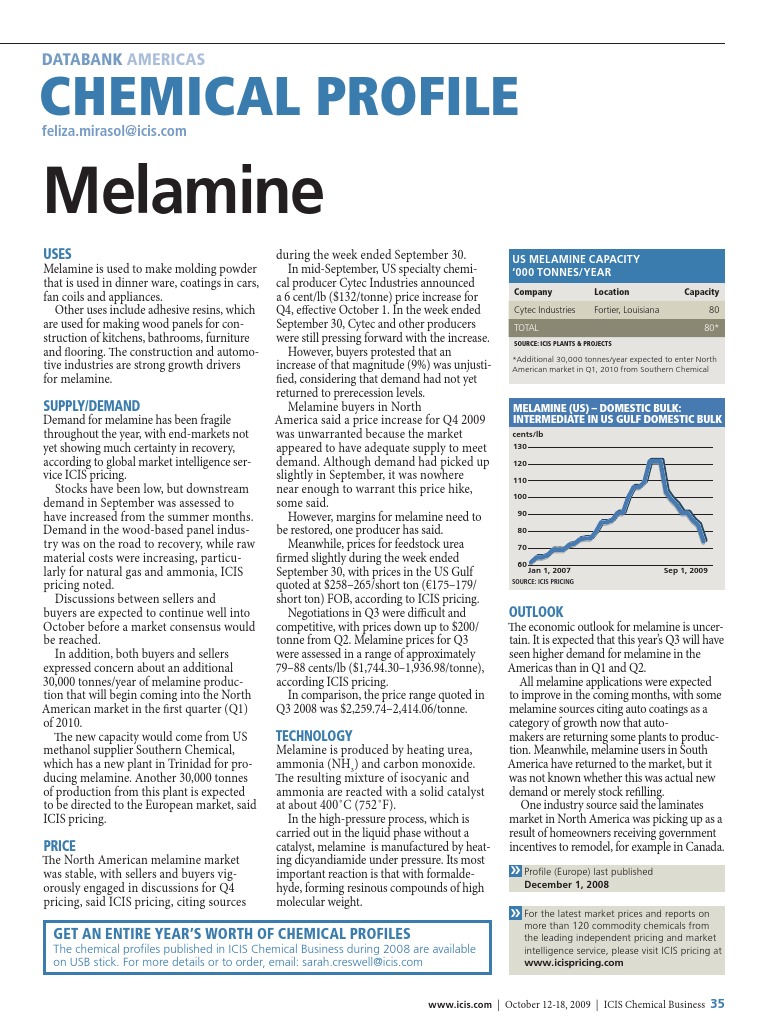Melamine | PDF | Urea | Polyethylene