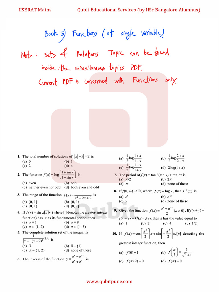 5 Functions Book | PDF