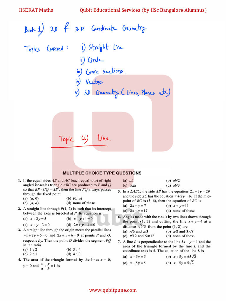 IISERAT Maths by Qubit Pune | PDF