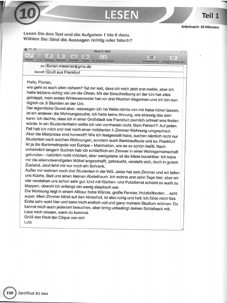 B1 Modellsatz 10 | PDF