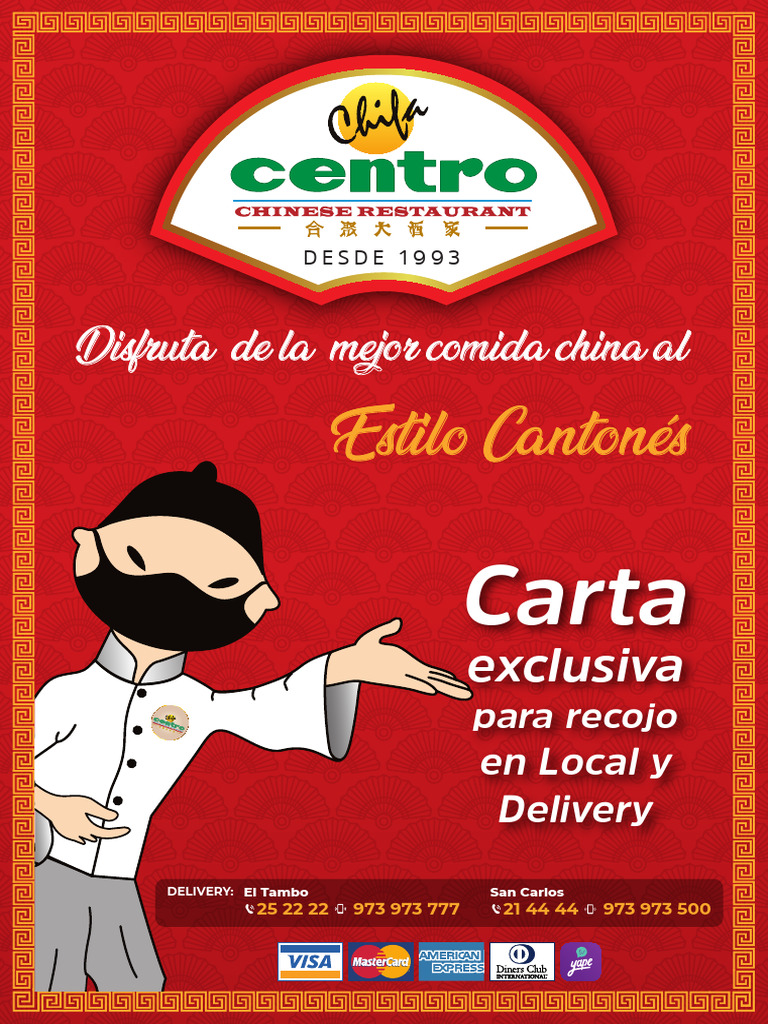 Carta Chifa Centro Ag2022 | PDF | Sopa | Alimentos