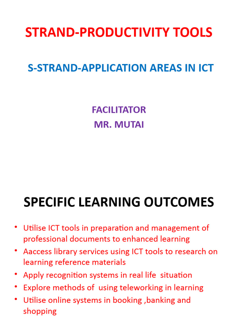 APPLICATION AREAS IN ICT | PDF | Information Technology | Libraries