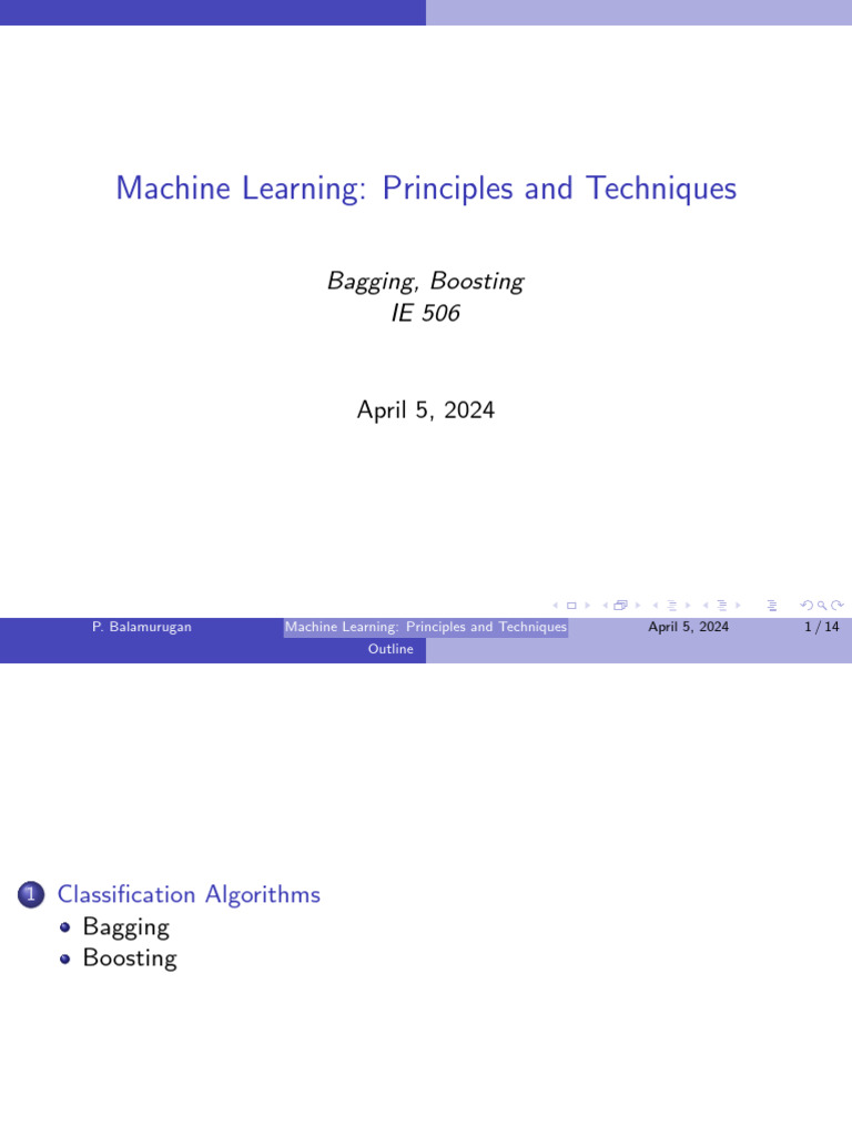IE506 Bagging Boosting April5 6 | PDF | Statistical Classification | Machine Learning