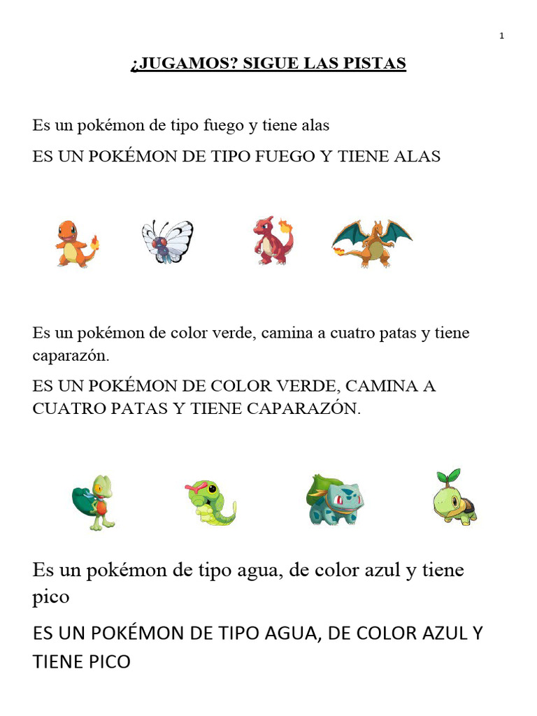 Actividades de POKEMON | PDF