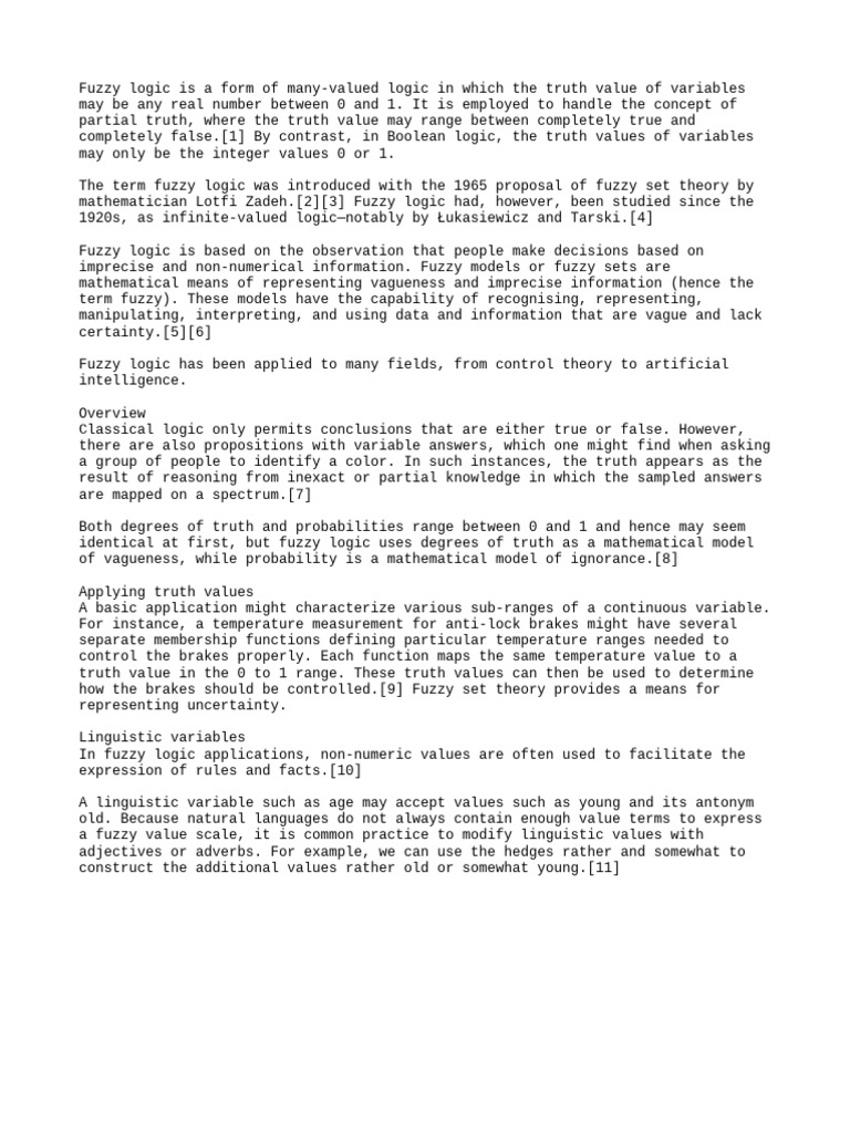 Fuzzy Logic | PDF | Fuzzy Logic | Logic