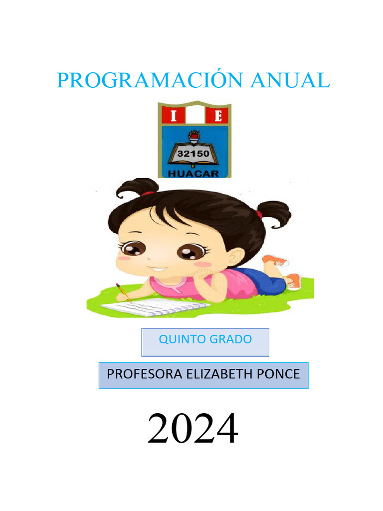 Programacion Anual 2024 5to de Primaria | PDF | Aprendizaje | Plan de estudios