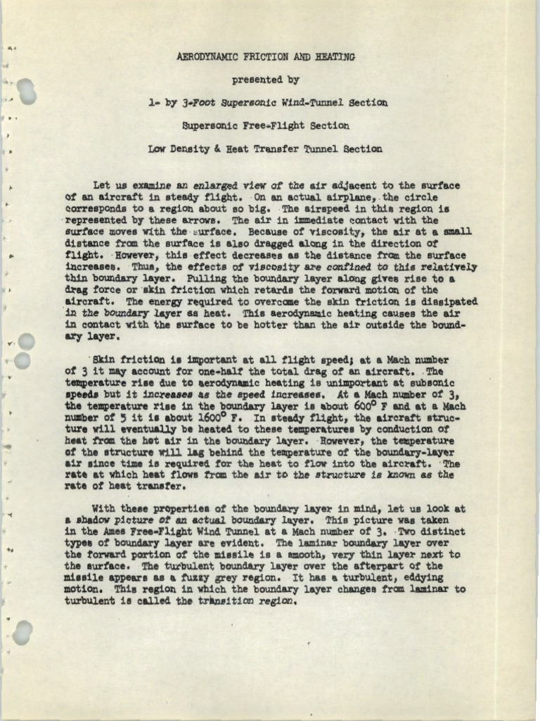 Aerodynamic Friction and Heating Talk 1952 | PDF | Boundary Layer ...