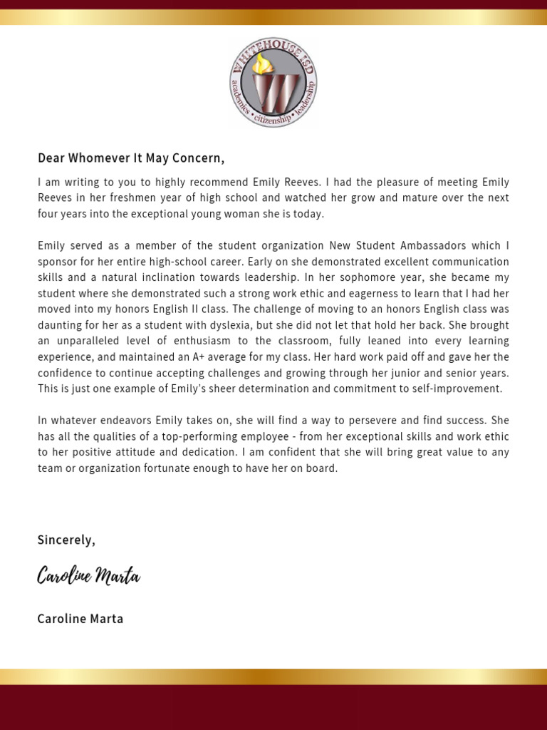 Caroline Marta: Dear Whomever It May Concern | PDF