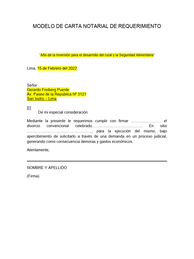 Carta - Requerimiento | PDF