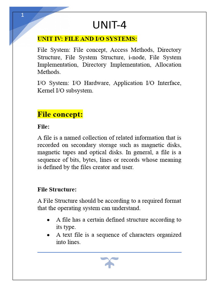 Unit-4 Os | PDF | Computer File | File System