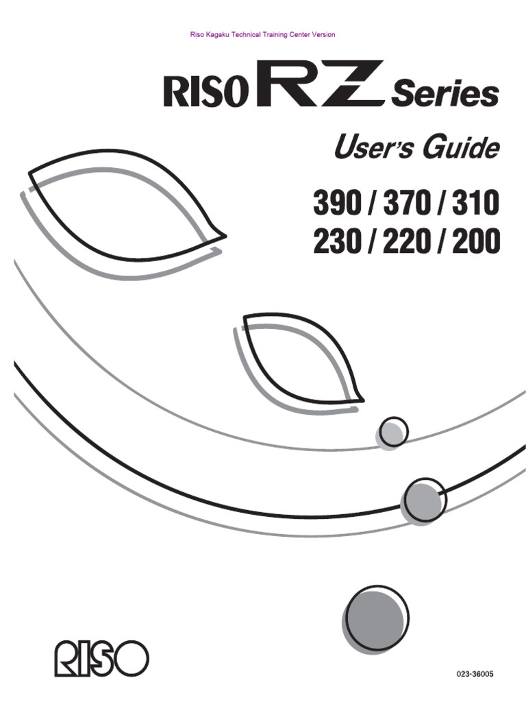 Riso Manual Rz200 Rz220 Rz230 Rz310 Rz370 RZ390 Operation Guide | PDF ...