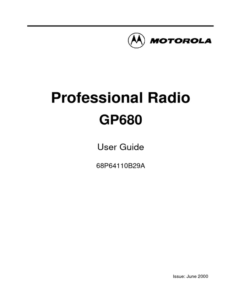 Motorola gp580 | PDF | Menu (Computing) | Copyright