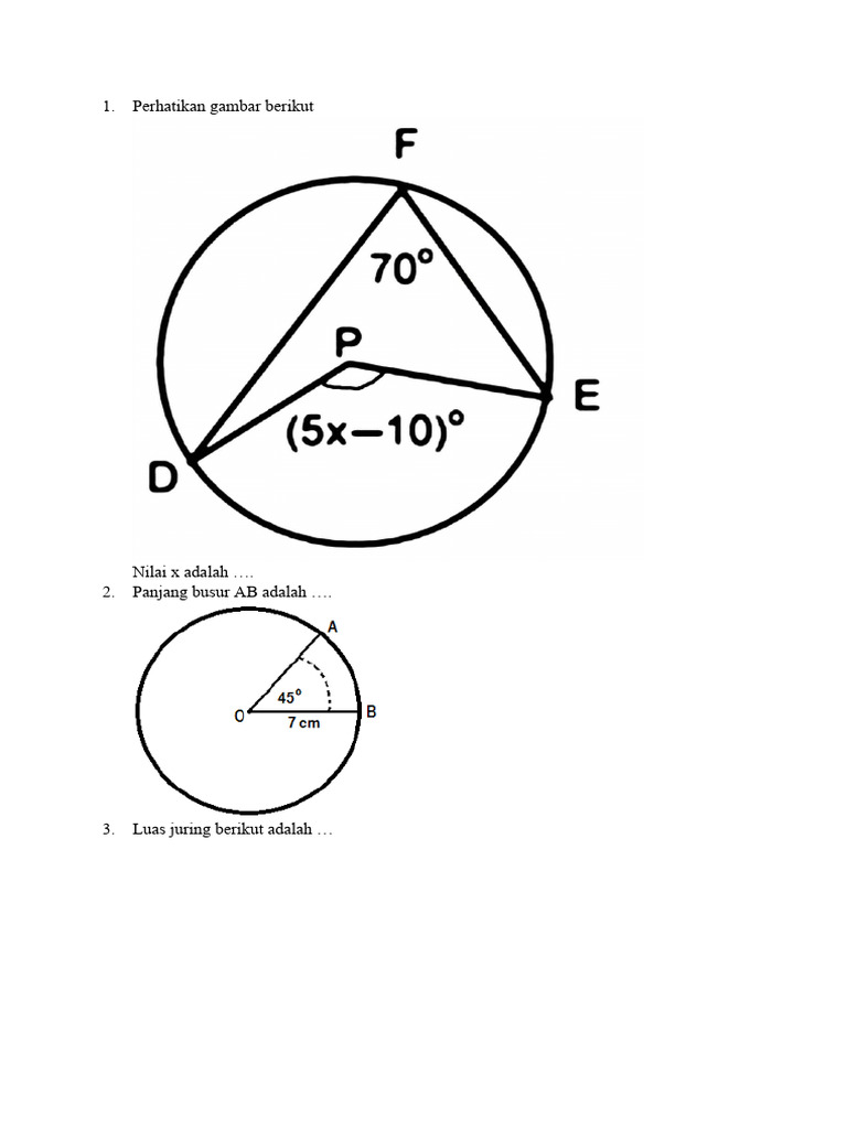 Latihan Soal Juring Dan Panjang Busur | PDF