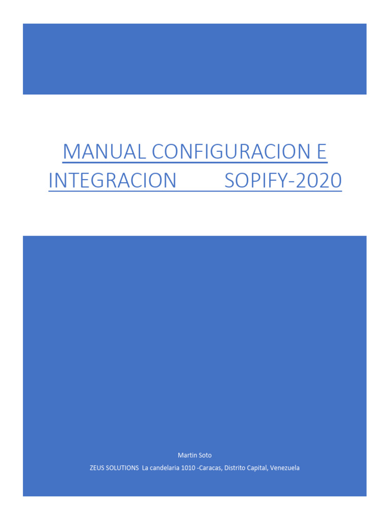 Zeus Manual Configuracion MD Sopify 2020 | PDF | Logística | Json