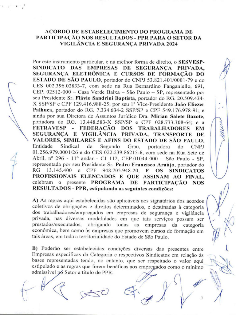 Acordo PPR 2024 | PDF