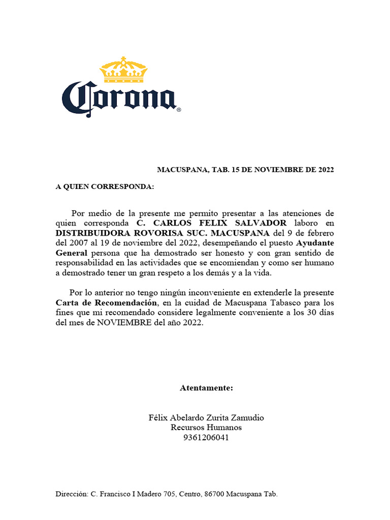 Carta Corona | PDF