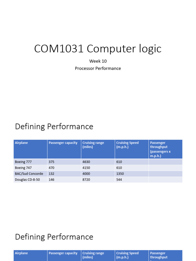 Week 10 Part 02 - Processor Performance (Answers) | PDF | Central Processing Unit | Hertz
