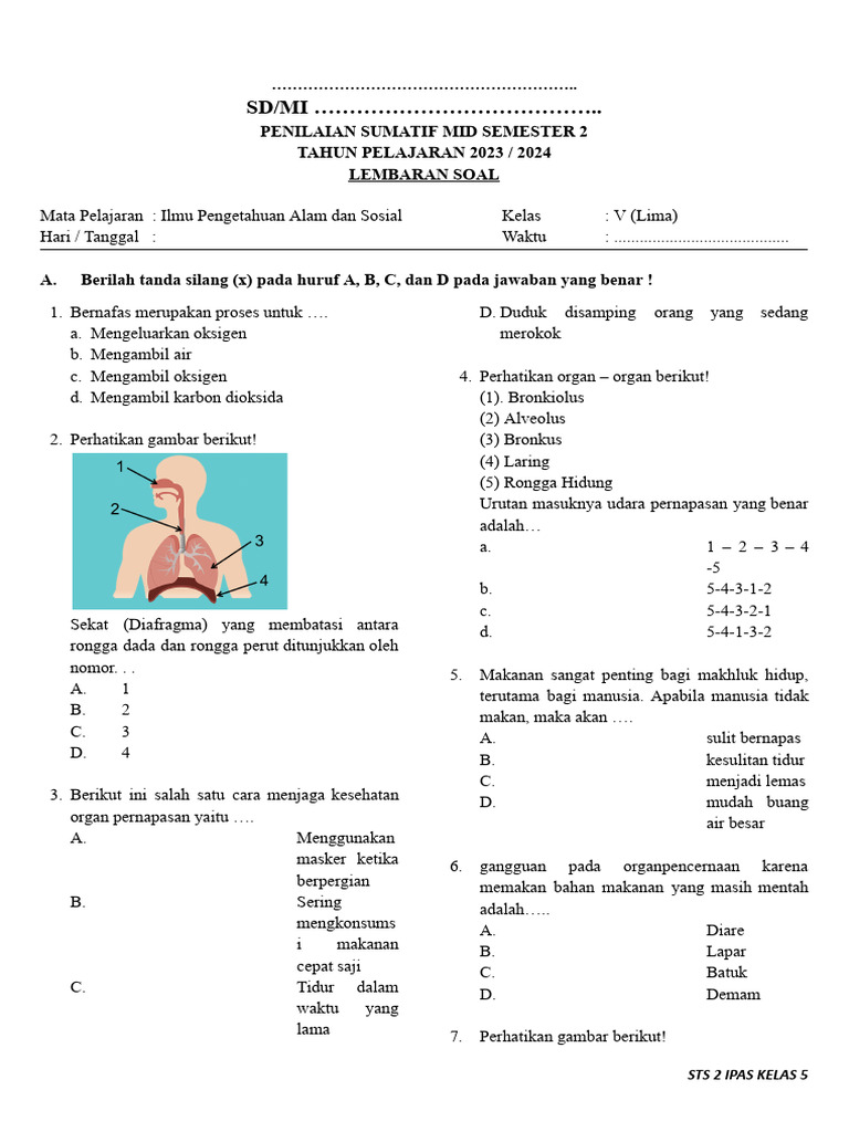 Soal Ipas STS 2 | PDF