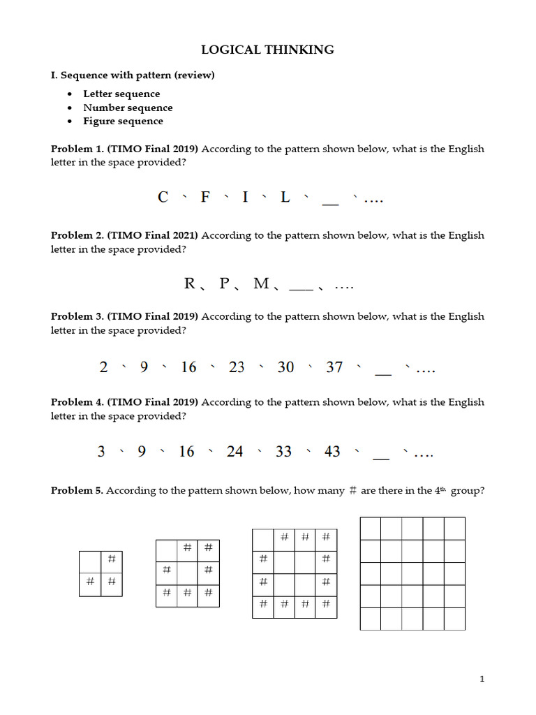 (TIMO) Dạng 1 - Tư Duy Lôgíc Khối 2 | PDF | Onomastics | Astrology