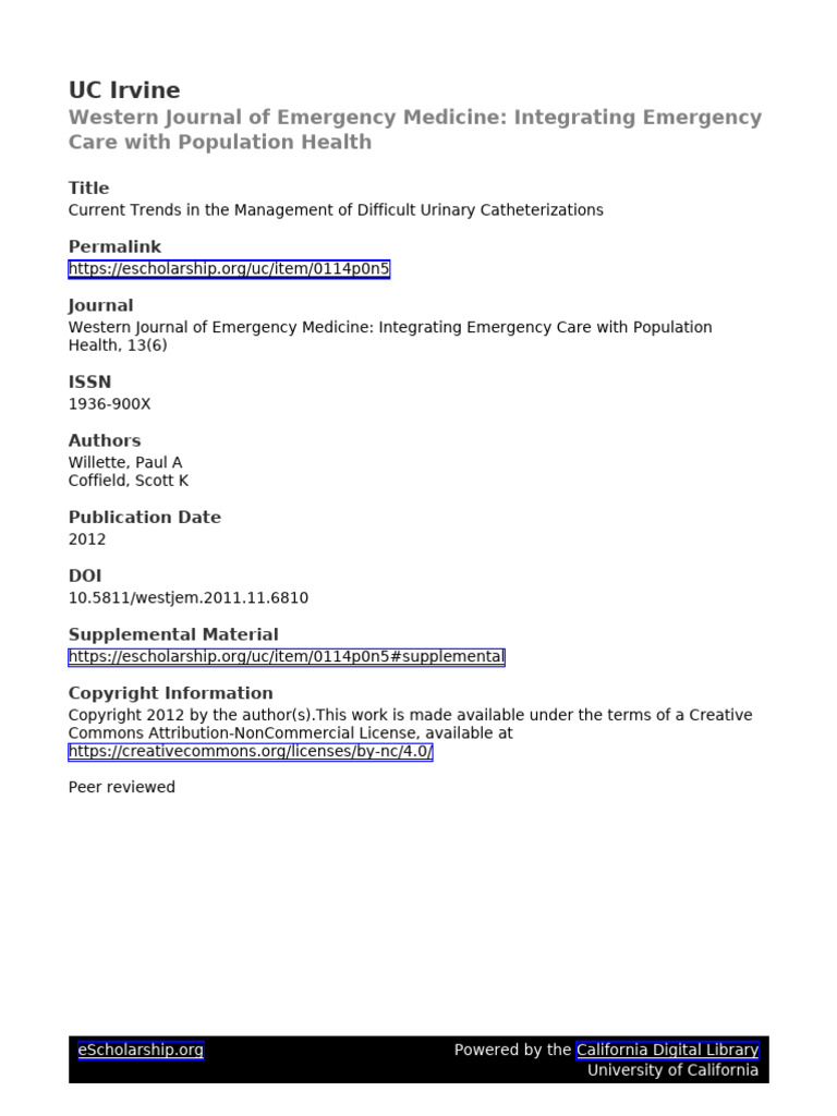 Uro Catheter Journal | PDF | Catheter | Urology