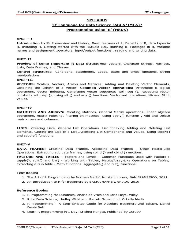 R Language | Download Free PDF | R (Programming Language) | Matrix (Mathematics)