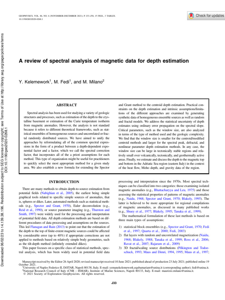 geo2020-0268.1 | PDF | Spectral Density | Fast Fourier Transform