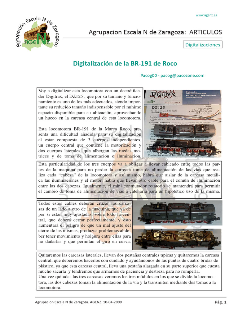 Roco BR191 23230 | PDF | Ingenieria Eléctrica | Electricidad