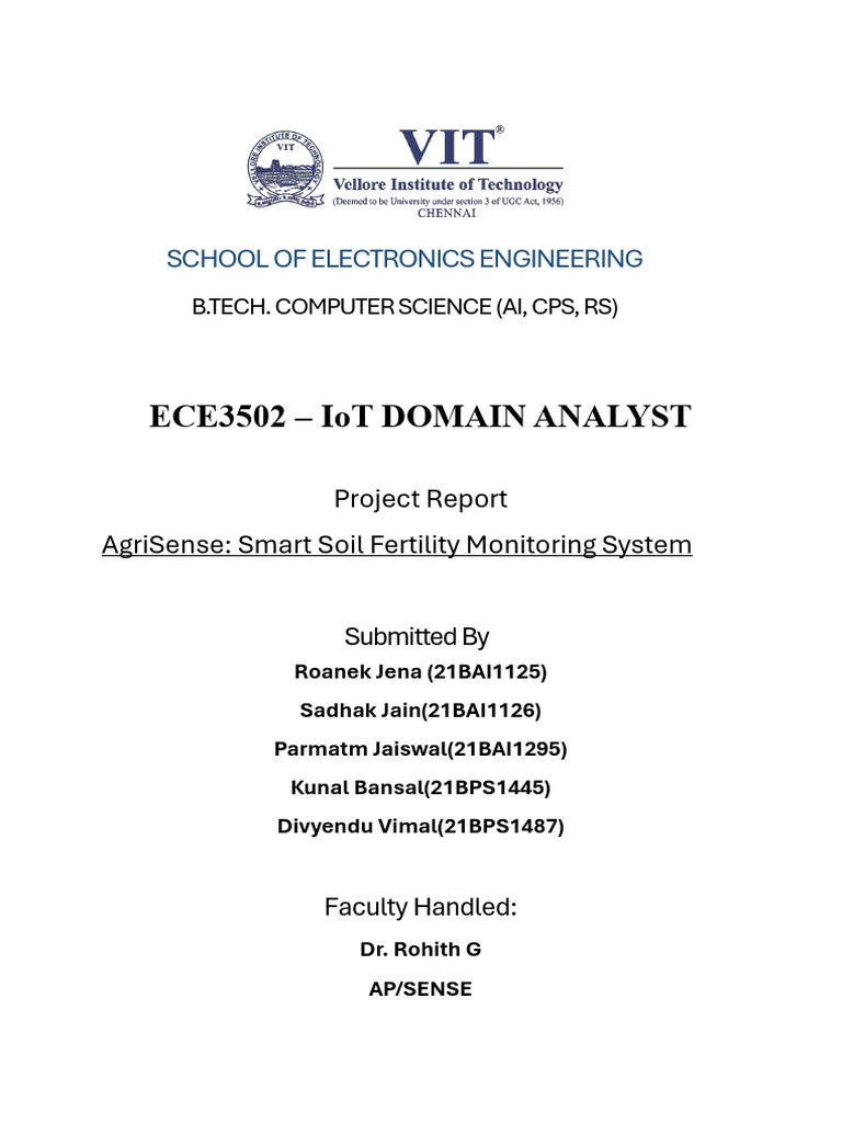 IOT_PROJECT_REPORT[1] | PDF | Internet Of Things | Soil