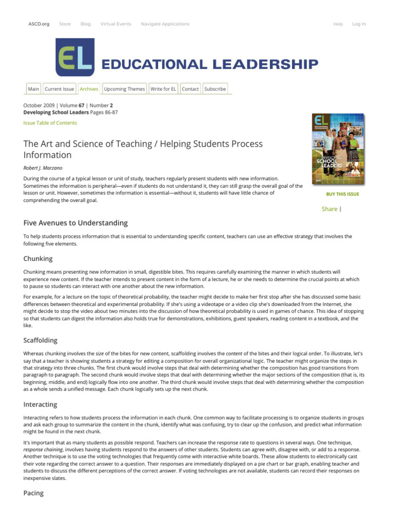 Helping Students Process Information - Educational Leadership | PDF ...