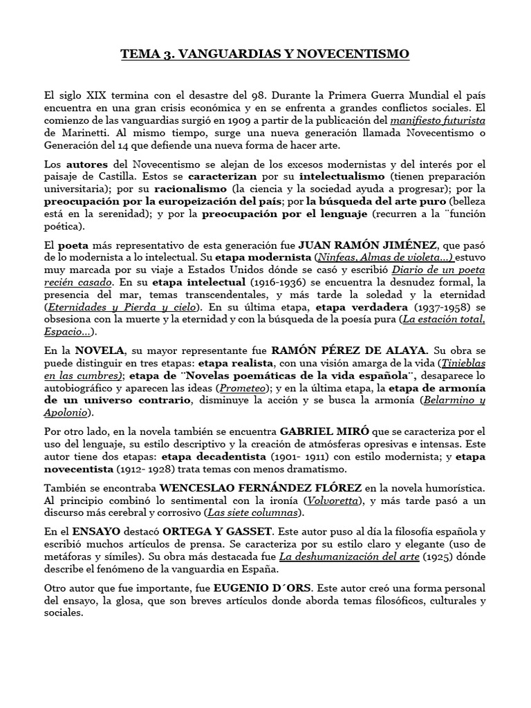 Tema 3. Vanguardias | PDF | Vanguardia