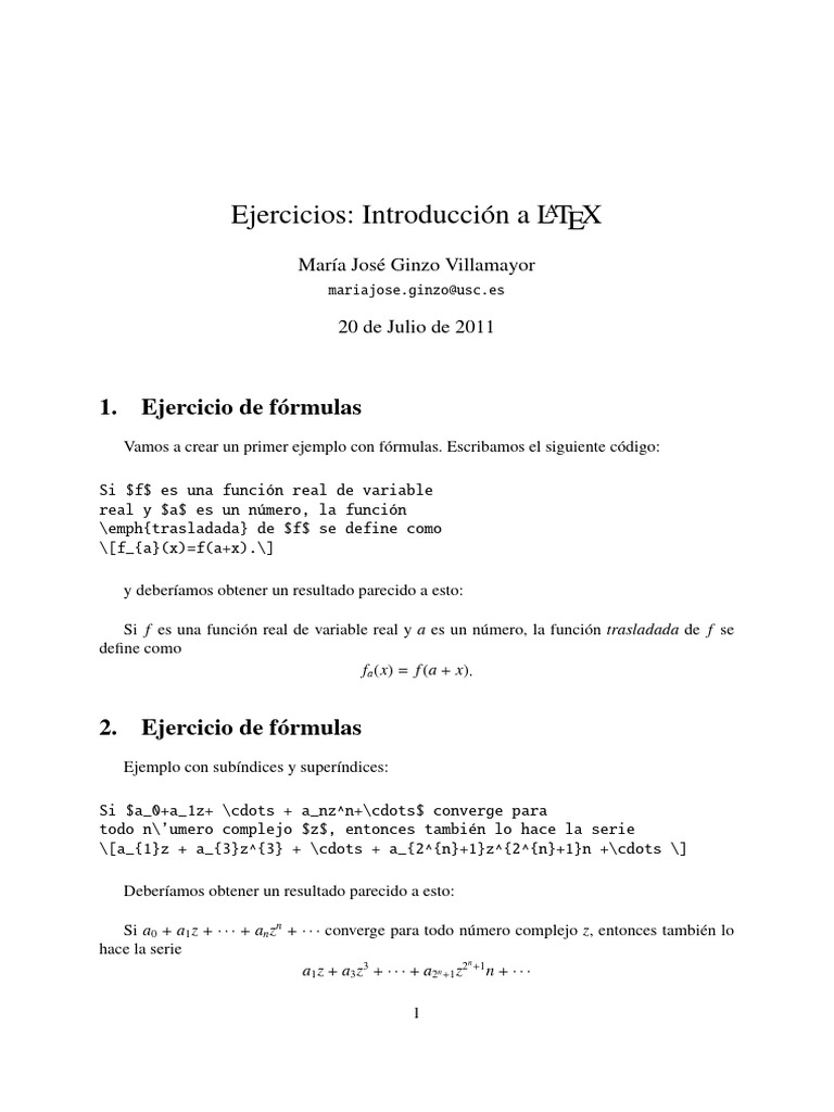ejercicios-formulas | PDF | Matemáticas | Análisis matemático