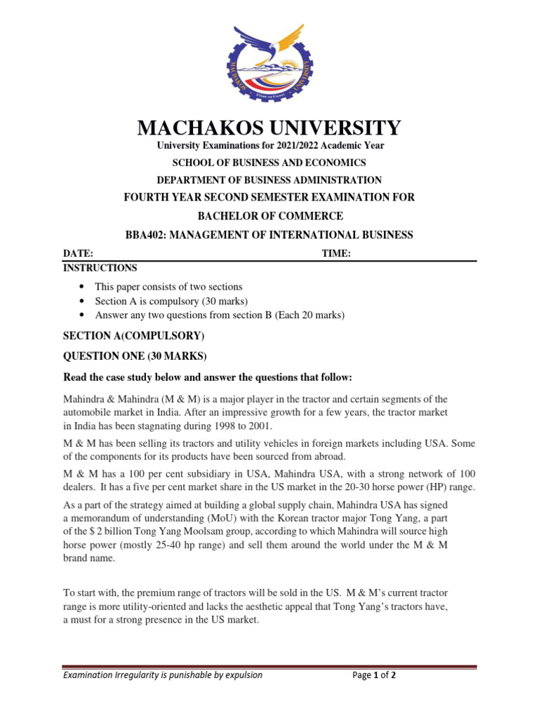 Bba402 Management of International Business | PDF | Foreign Direct Investment | Business Economics